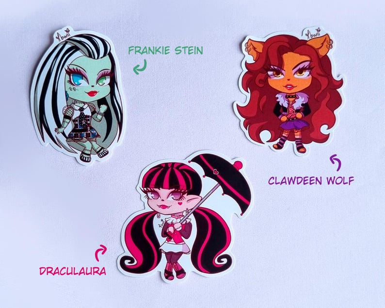Monster High G1 Clawdeen, Draculaura, Frankie Stein, Lagoona, Abbey ...