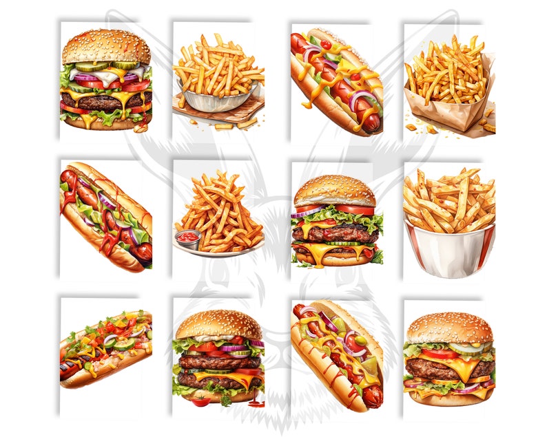 Hamburger Burger Clipart Fast Food Clipart Bundle Hamburger Clipart ...