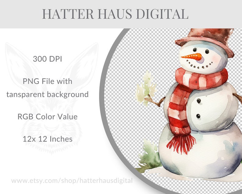 Snowman PNG Watercolor Christmas Clipart Winter Clipart Bundle Journal ...