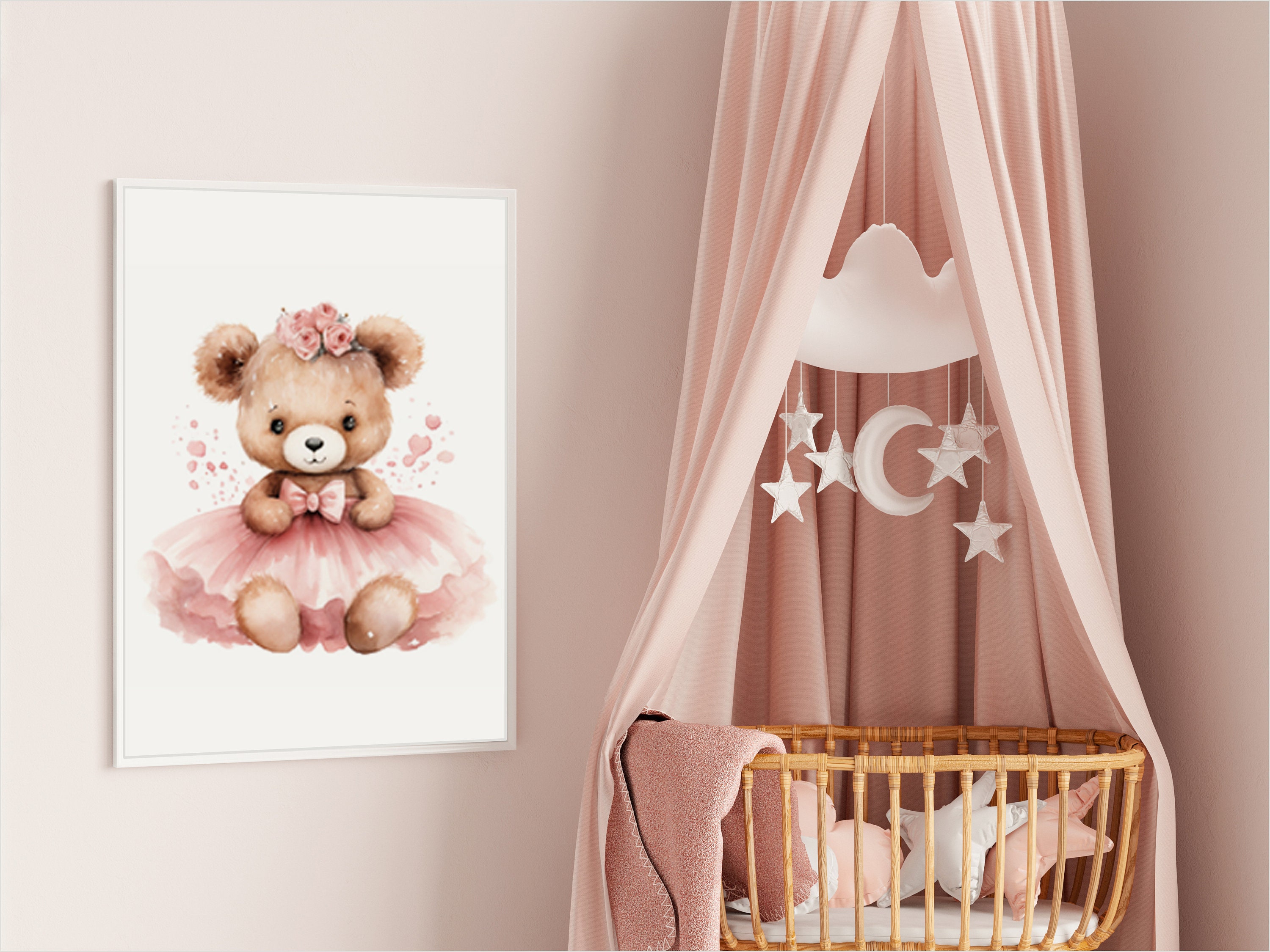 Watercolor Teddy Bear JPG Princess Teddy Bear Prince Teddy Bear ...