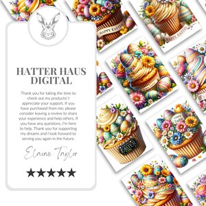 12 Easter Cupcakes Clipart Watercolor Cupcake Set Dessert Clipart Happy ...