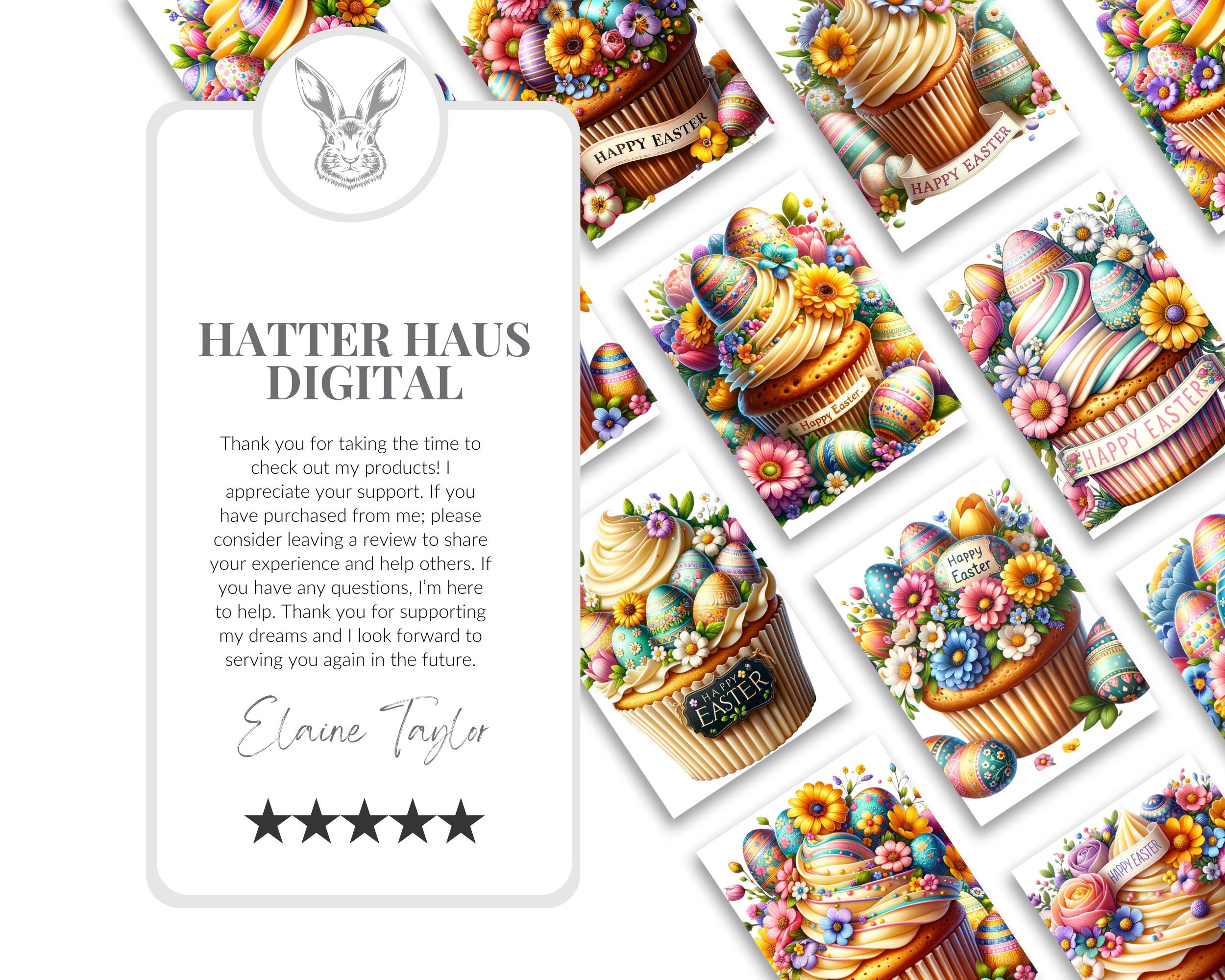 12 Easter Cupcakes Clipart Watercolor Cupcake Set Dessert Clipart Happy ...