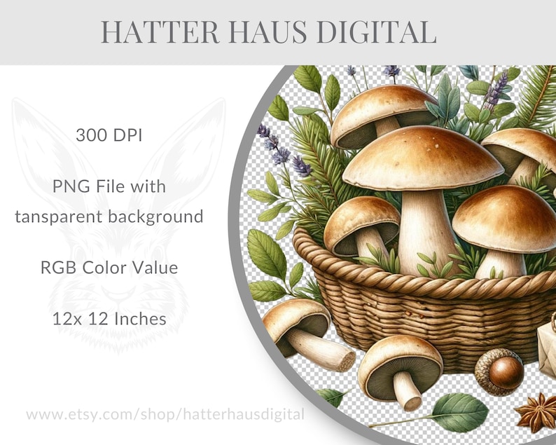 Rustic Mushroom Png Clipart Woodlands Clip Art Forest Wall Art Digital ...