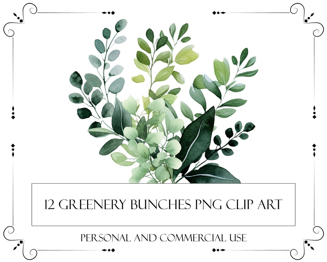 Greenery Png Clipart Wedding Invitations Watercolor Clip Art Green ...