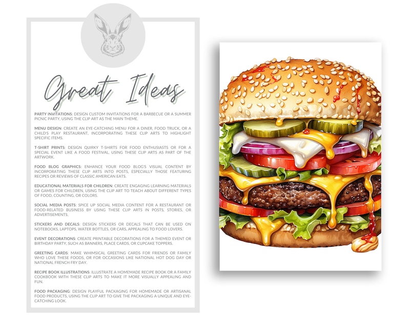 Hamburger Burger Clipart Fast Food Clipart Bundle Hamburger Clipart ...