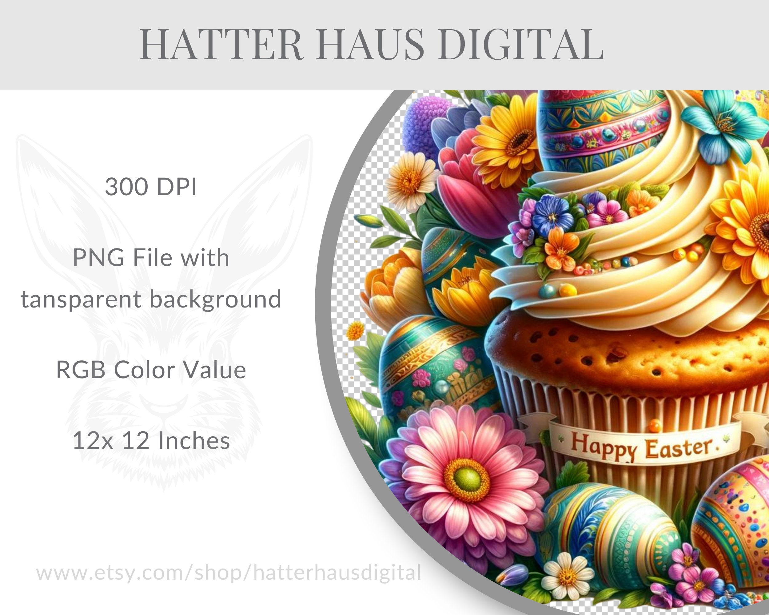 12 Easter Cupcakes Clipart Watercolor Cupcake Set Dessert Clipart Happy ...