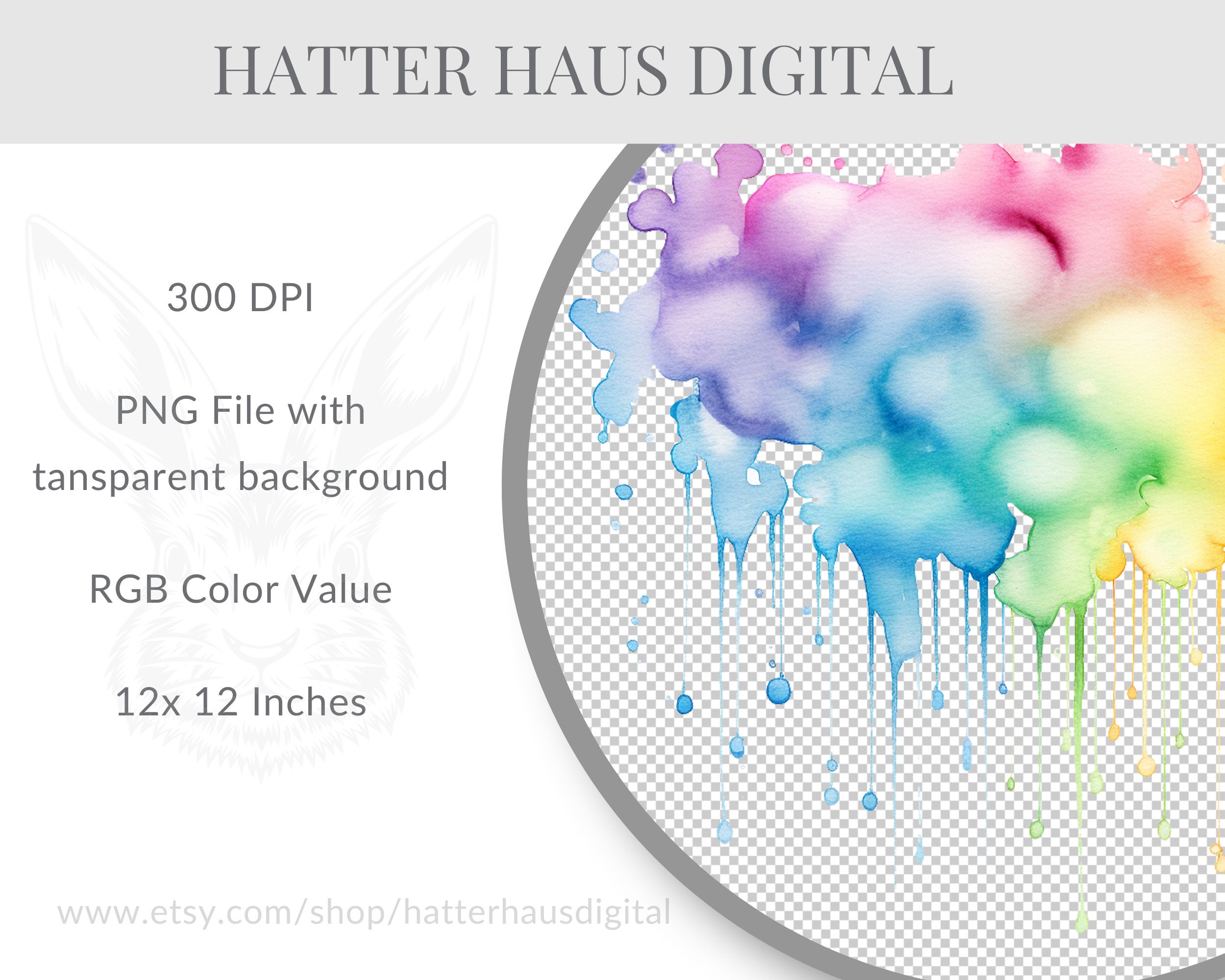 Watercolor Color Splash Clipart PNG Pastel Rainbow Splatter Clipart ...