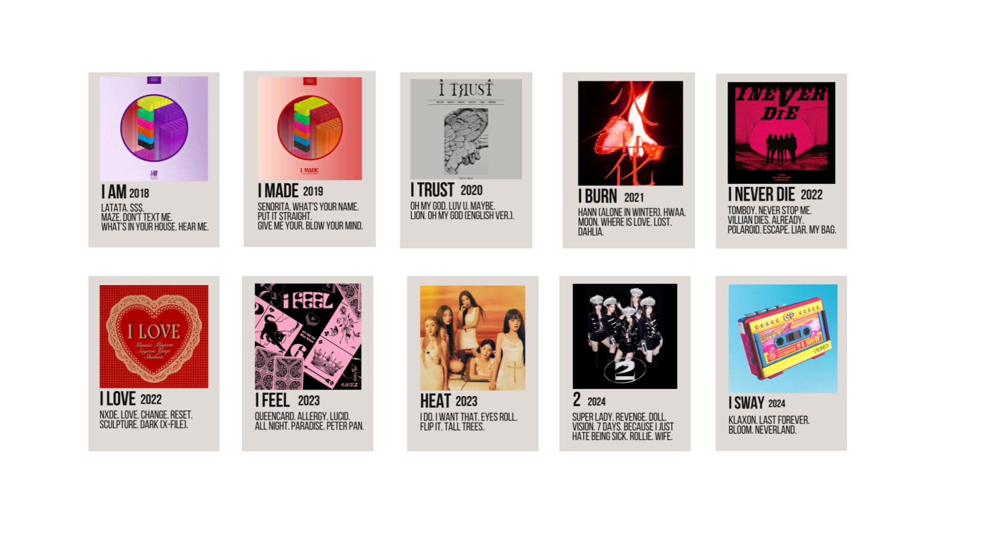 Gi-dle Album Cover Posters / Minimalistic Album Cover Posters / Album ...