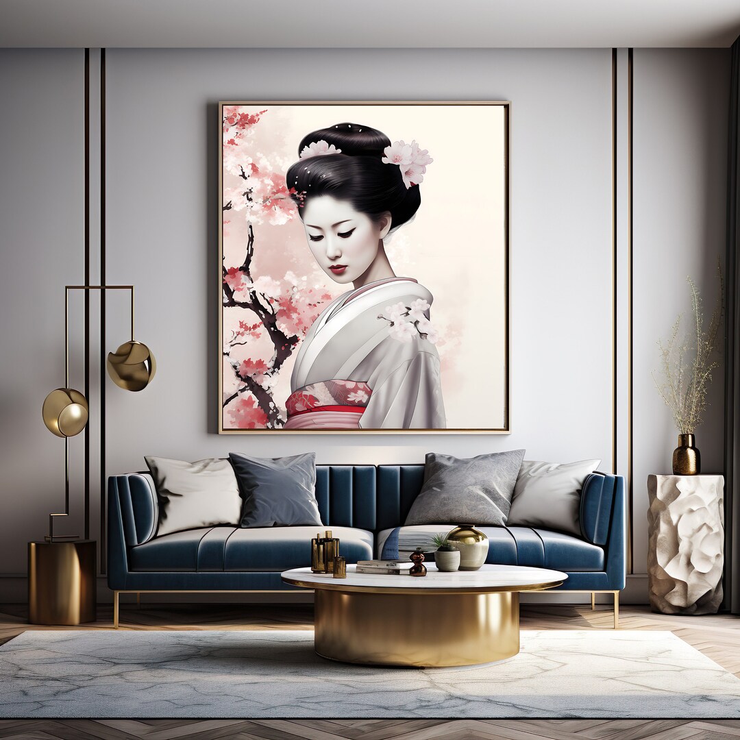 Downloadable Japanese Geisha Digital Art Print, AI Digital Art, Wall ...