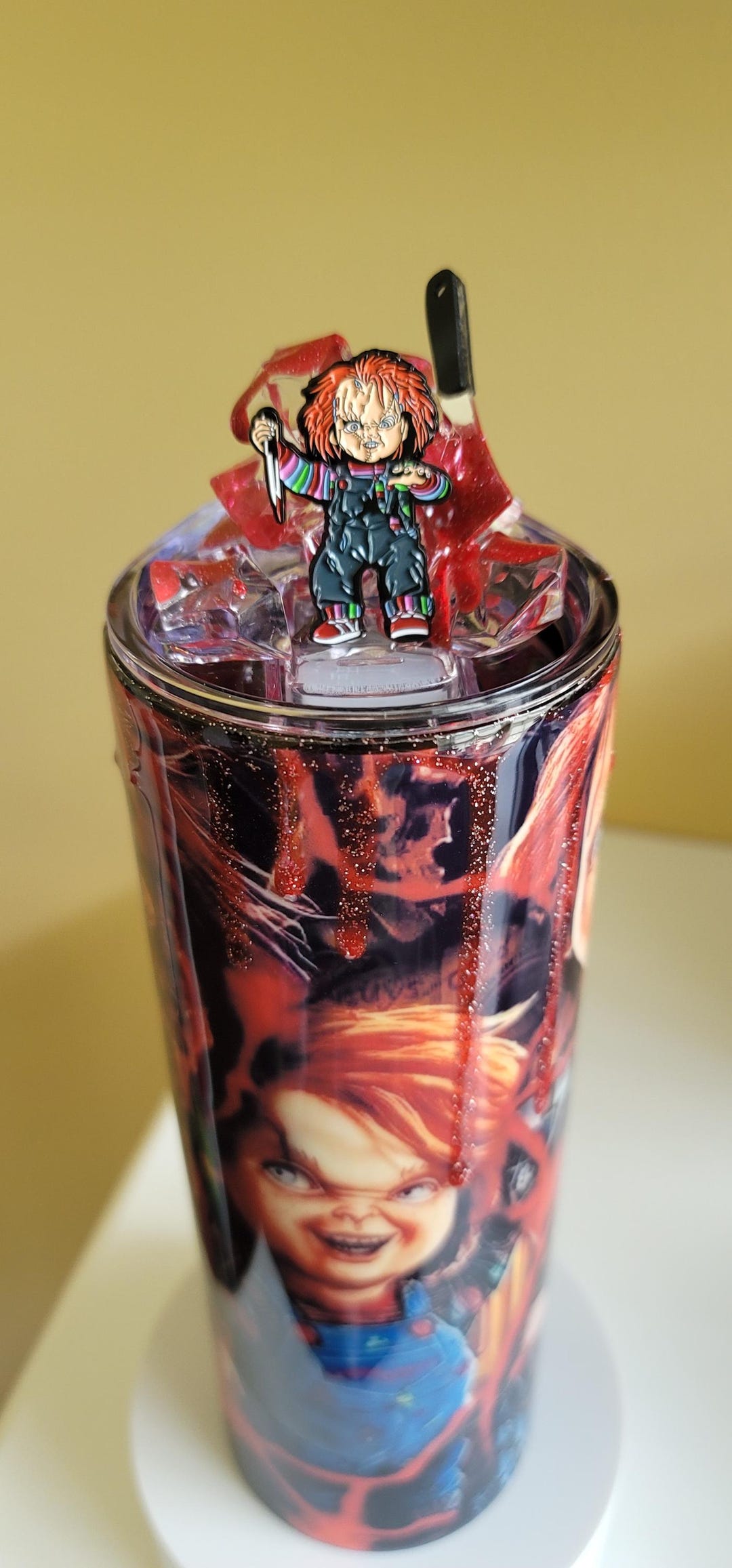 Chucky Tumbler: 20 Oz Stainless Steel Cup With Lid & Straw - Etsy