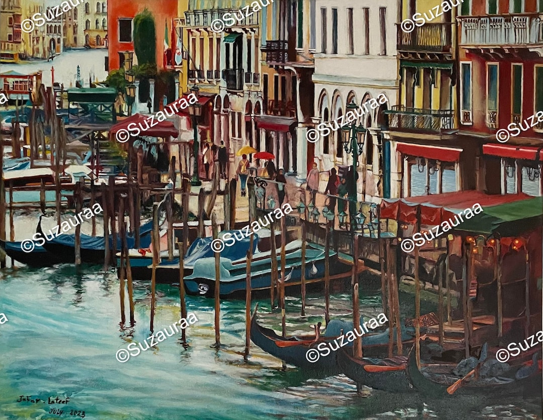 Italian Waterside Cafes - River- Shops- Venice- Italy - Picturesque ...