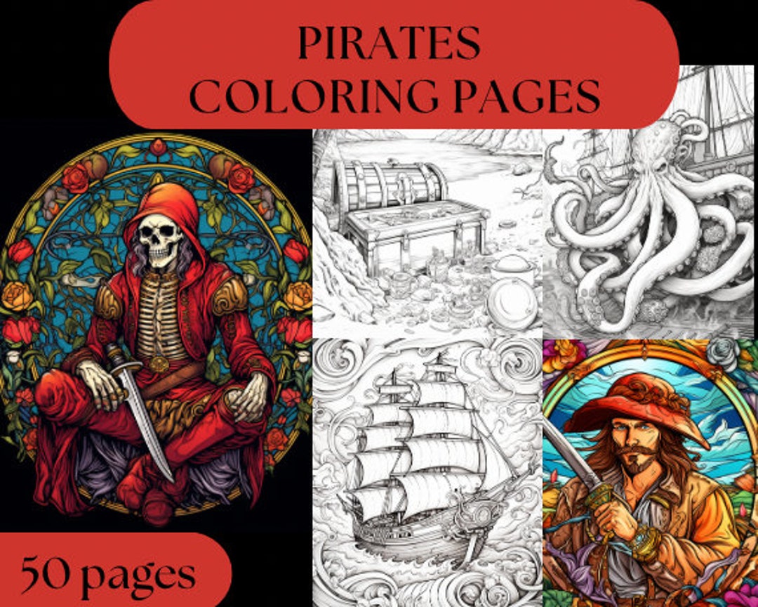 Pirate Lovers Coloring Pages for Boys - Seafaring Scoundrels: 50 Pirate ...