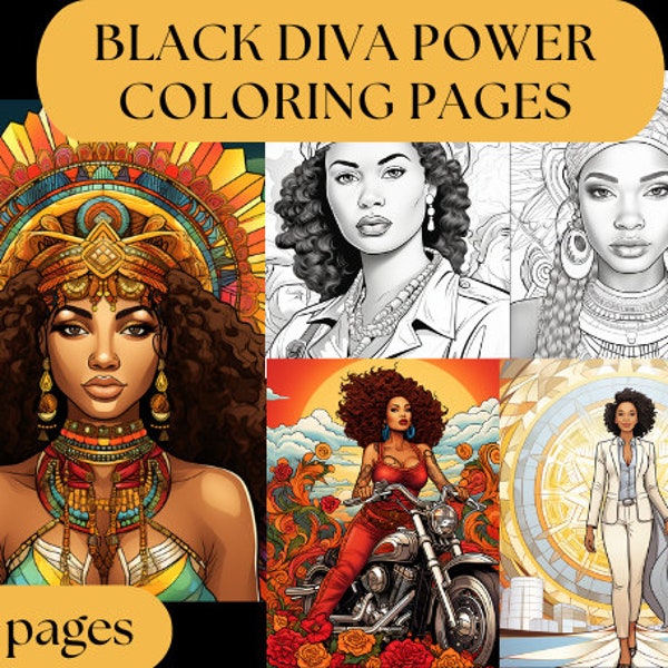 Afro Women Coloring Pages - Etsy