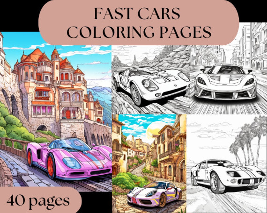 Car Lovers Coloring Pages - Speedscape Visions: 40 Dynamic Car Journeys ...