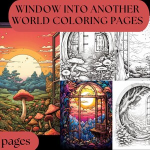 Fantasy World Window Coloring Pages Set of 30 Printable, Unique, and ...