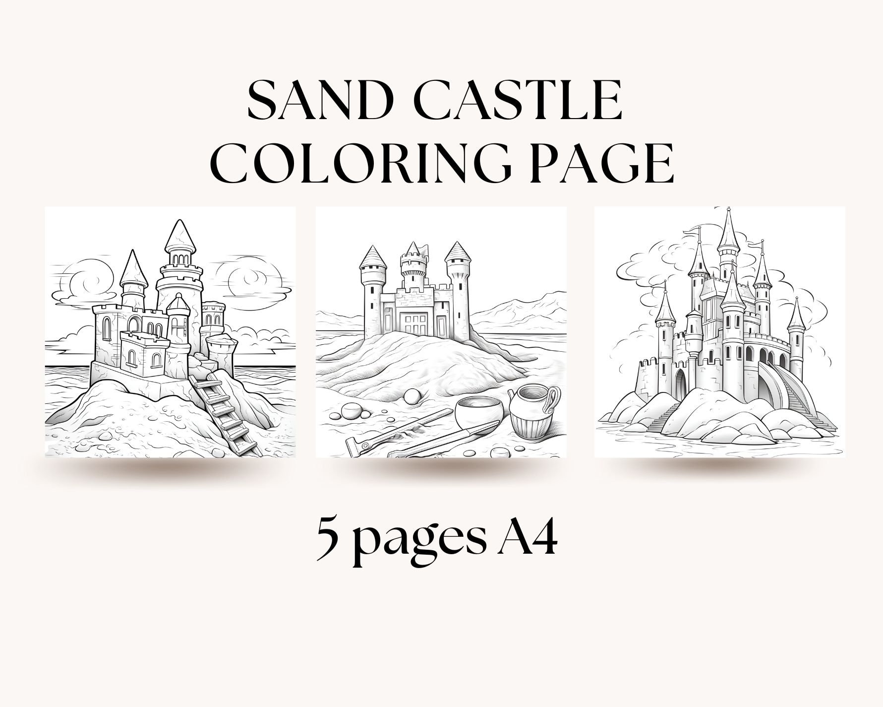 Simple Sand Castle Coloring Pages