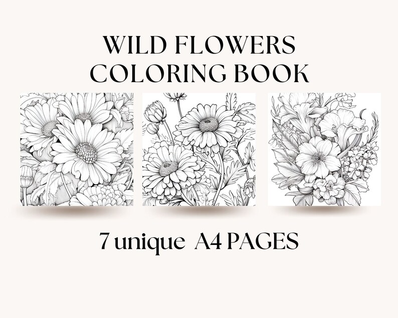 Wild Flowers Coloring Pages - Wildflower Wonders: A Collection of 7 ...