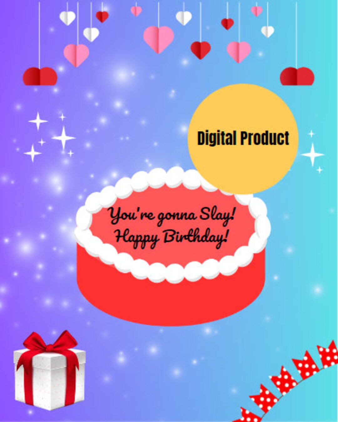 Foldable Happy Birthday Card Digital Digital Happy Birthday - Etsy