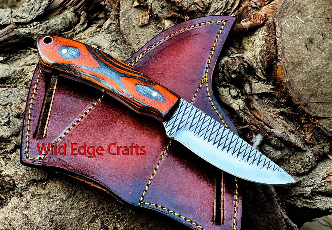 Handmade Old Farrier Rasp File Hunting Skinner Knife | Wood Handle ...