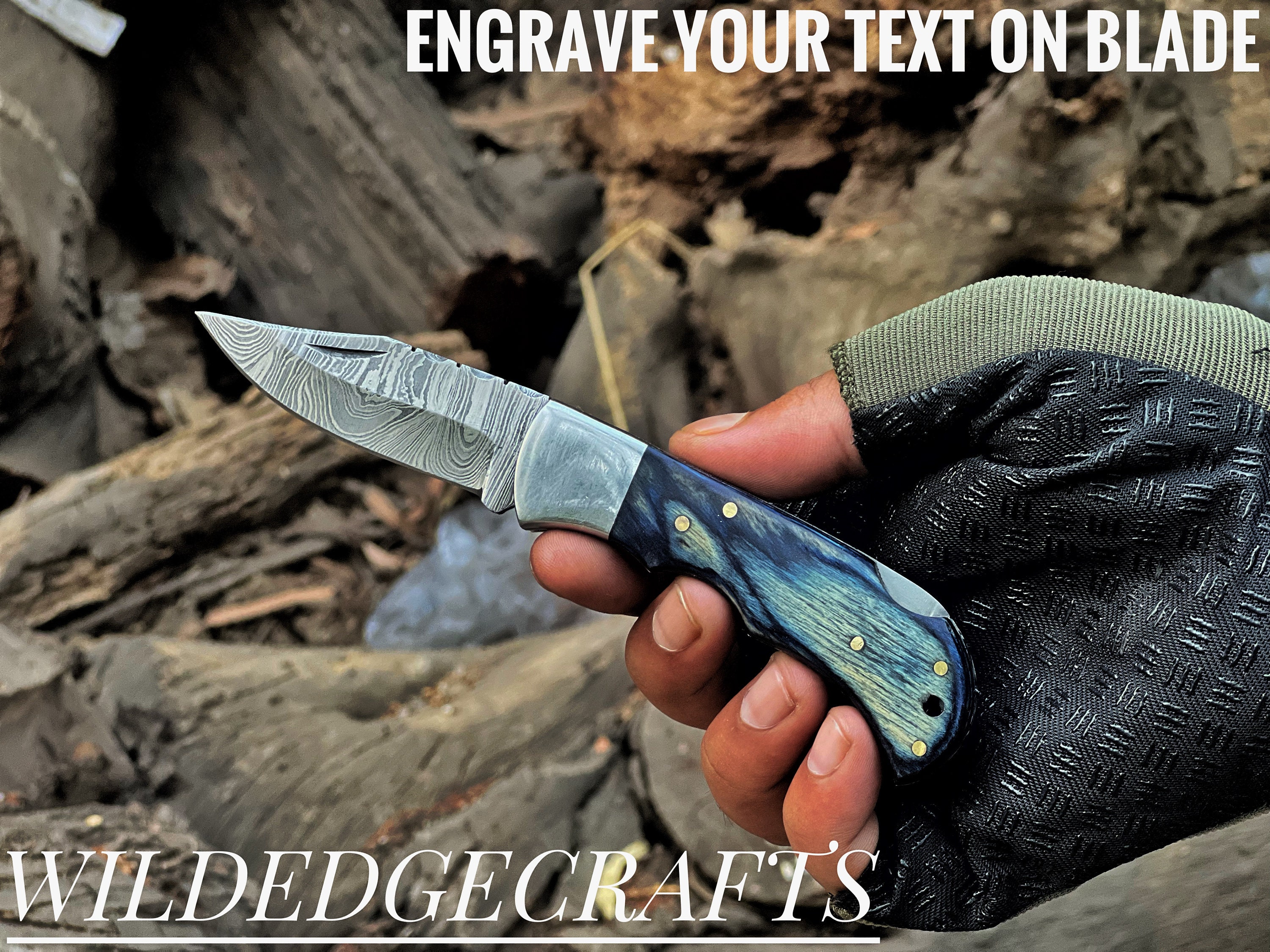 Unique Folding Pocket Knife - Handmade Damascus Steel With Back Lock ...