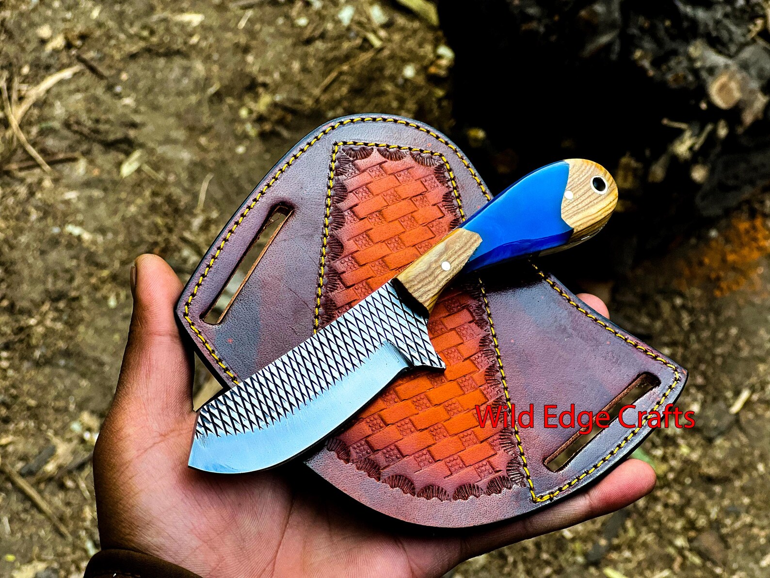 Handmade Old Farrier Rasp File Cowboy Bull Cutter Knife | Resin Handle ...