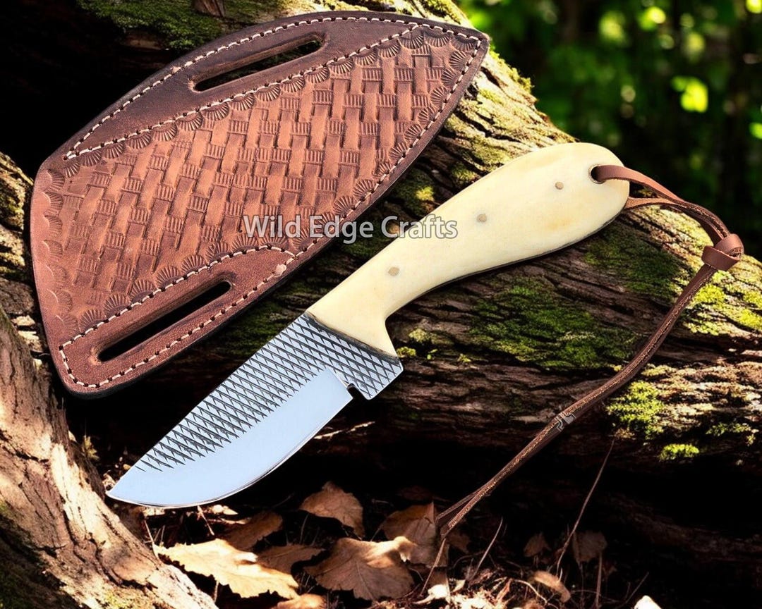 Handmade Old Farrier Rasp File Hunting Skinner Knife | Bone Handle ...