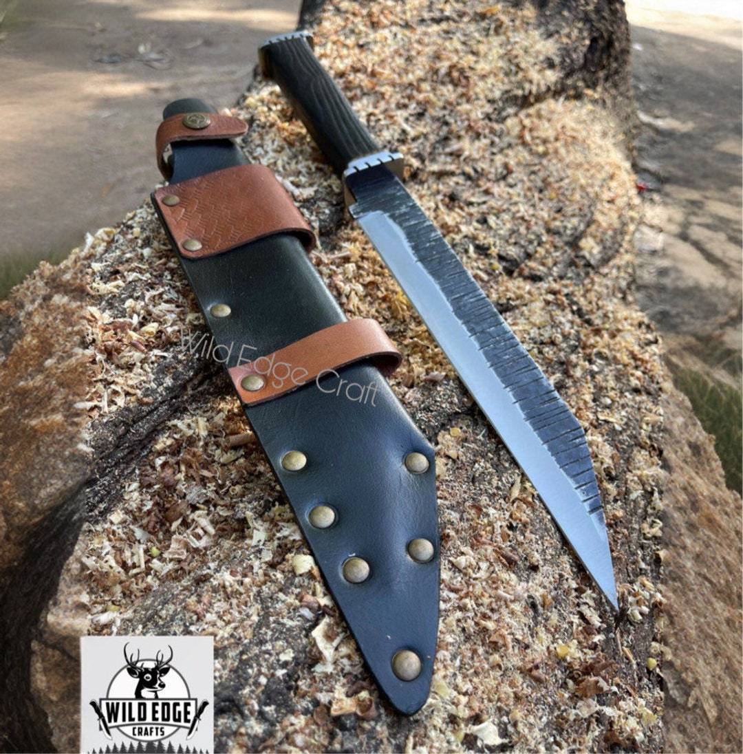 1095 Steel Hand Forged Viking Seax Knife, Damascus Hunting ,camping ...