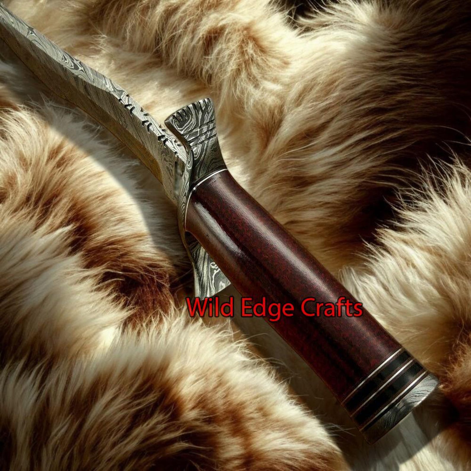 Handmade Feather Pattern Damascus Steel Hunting Bowie Knife | Micarta ...
