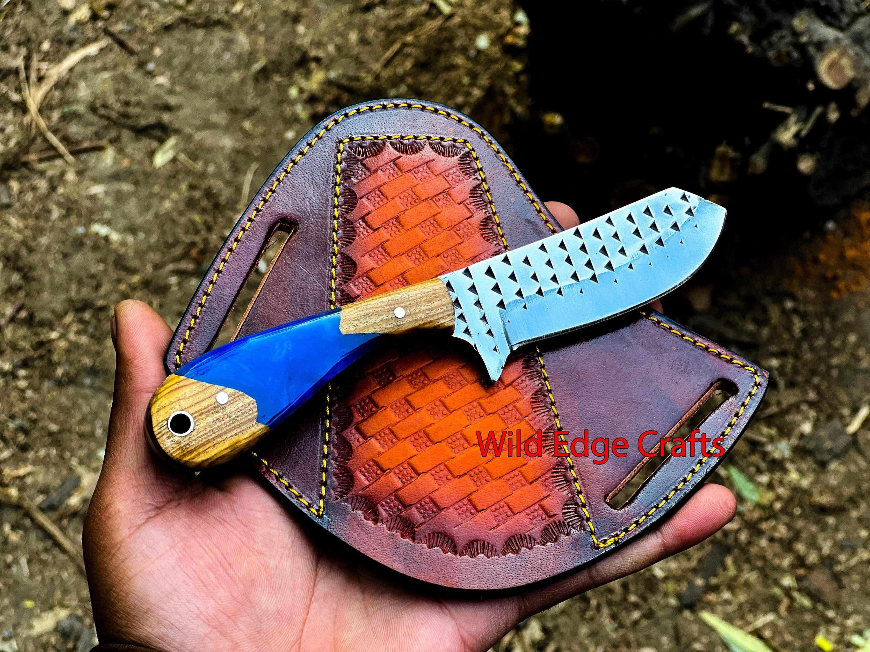 Handmade Old Farrier Rasp File Cowboy Bull Cutter Knife | Resin Handle ...