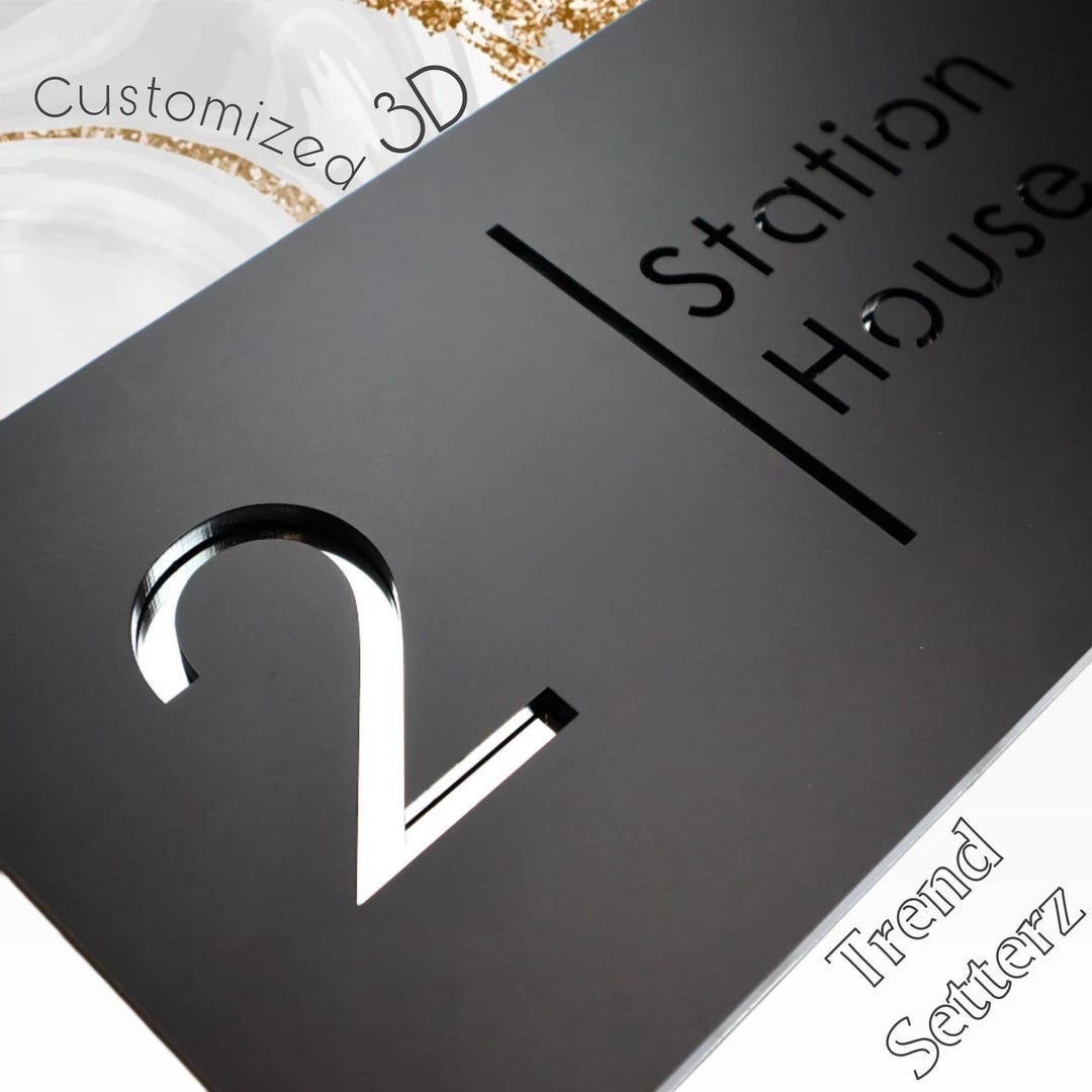 Home Acrylic Modern Name Plate, Customize House Number With Name, Home ...