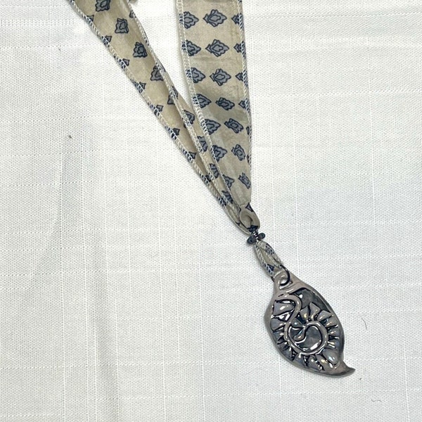 Silk Ribbon Necklace - Etsy