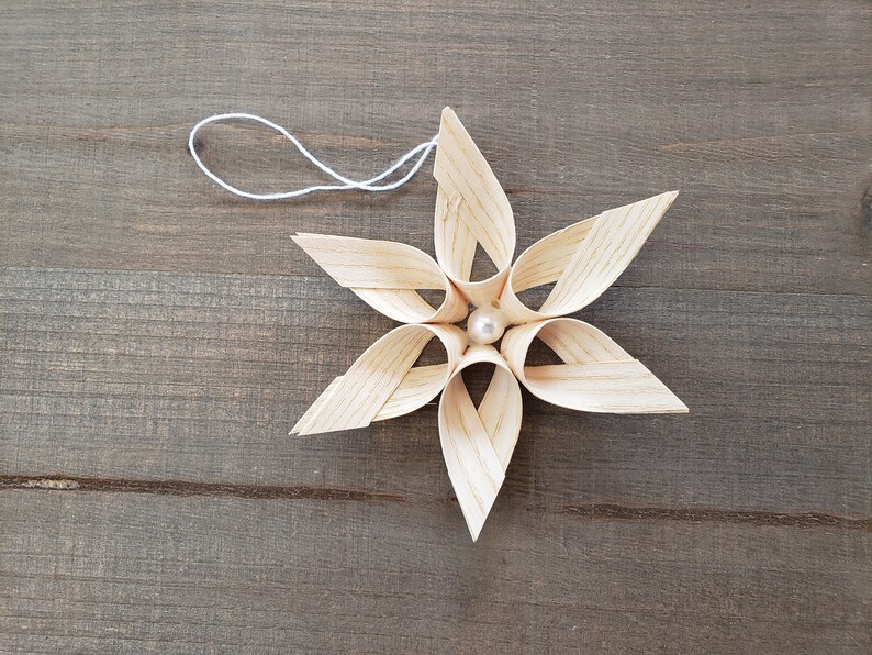 Ash Splint Star Wood Curl Ornament Christmas Ornament, Traditional ...