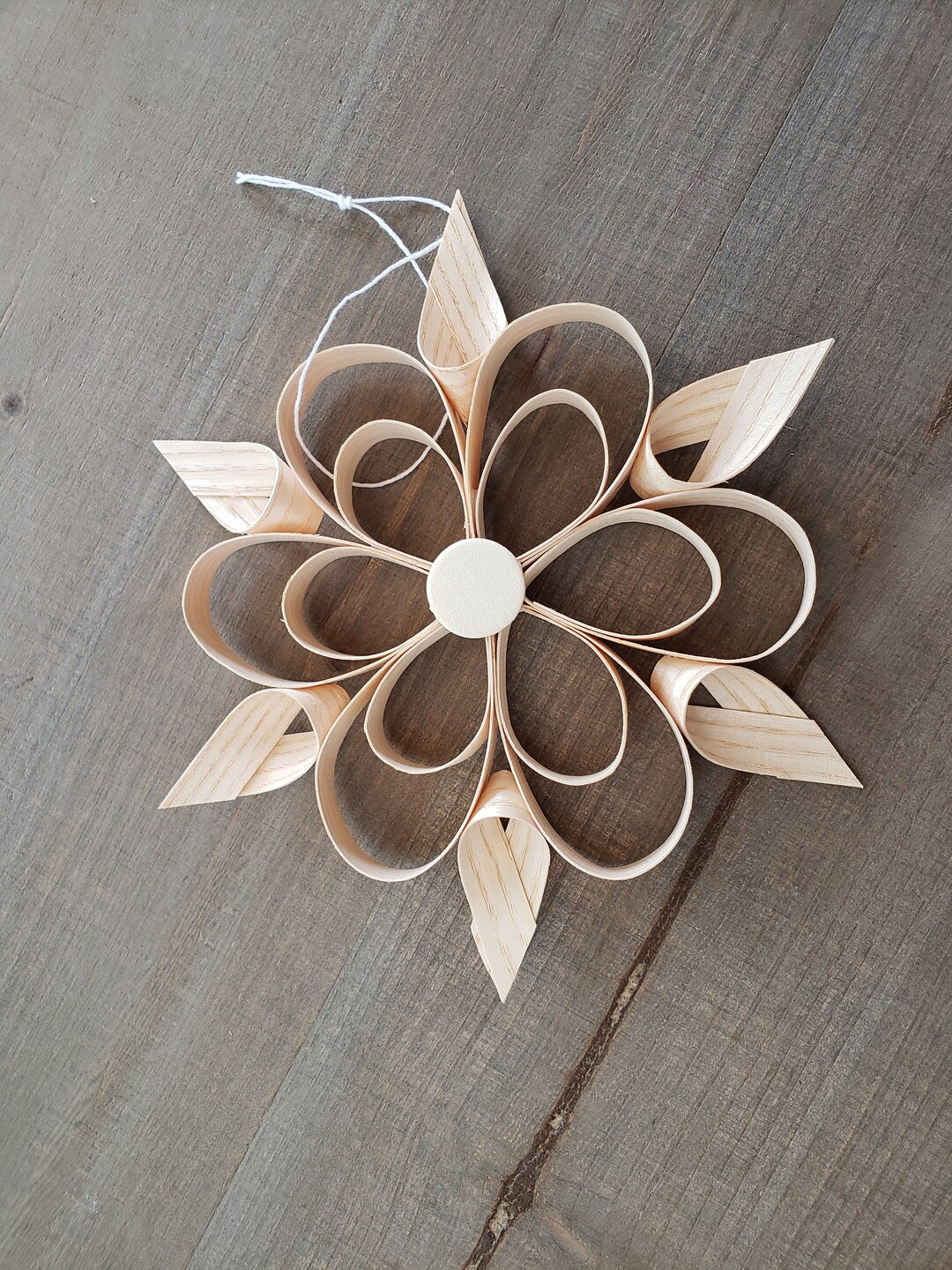 Ash Splint Snowflake, Wood Curl Ornament, Christmas Ornament ...