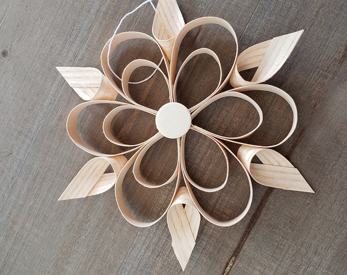 Ash Splint Snowflake, Wood Curl Ornament, Christmas Ornament ...