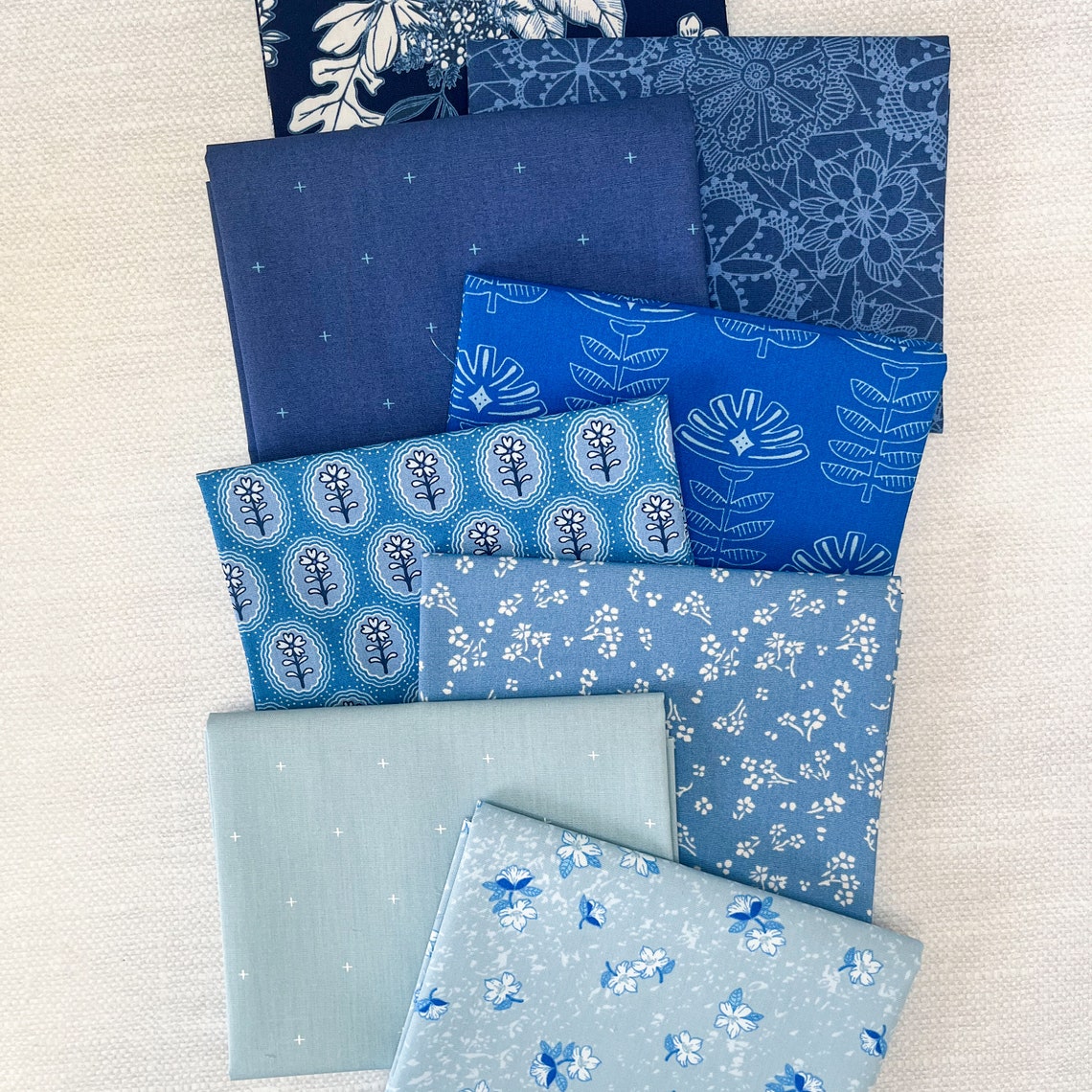 True Blue Fat Quarter Bundle, Half Yard Bundle, Art Gallery Fabrics ...