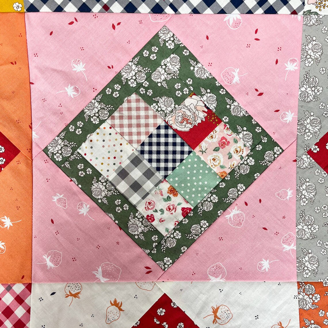 9 Patch Pivot Quilt Kit, Large Throw Quilt, Bloomberry Fat Quarter ...