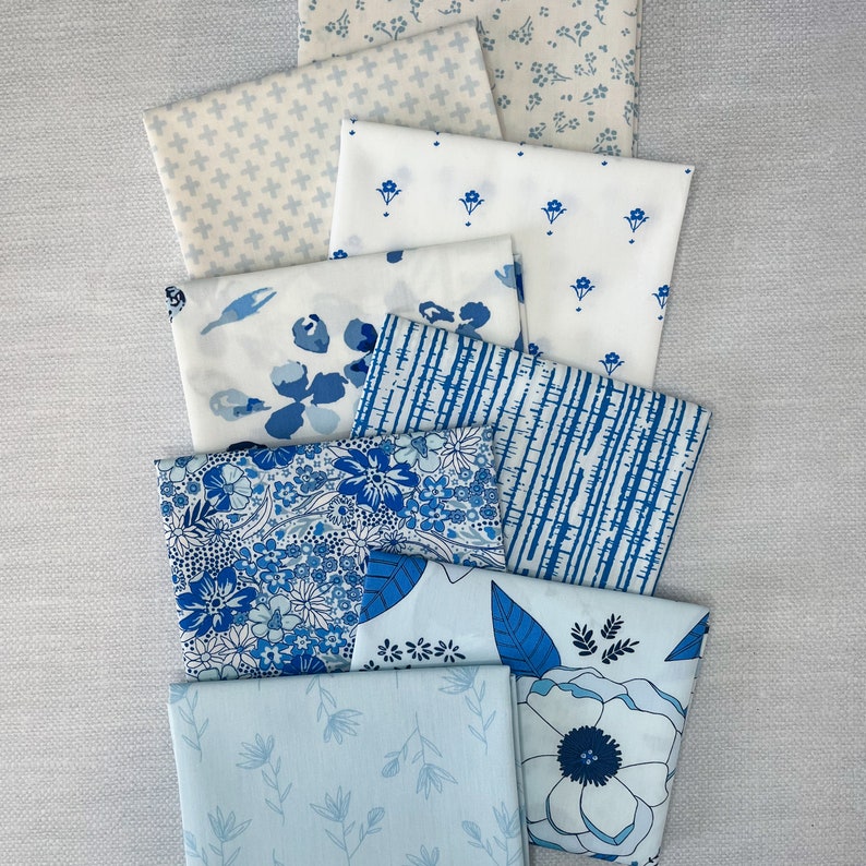 True Blue Fat Quarter Bundle, Half Yard Bundle, Art Gallery Fabrics ...