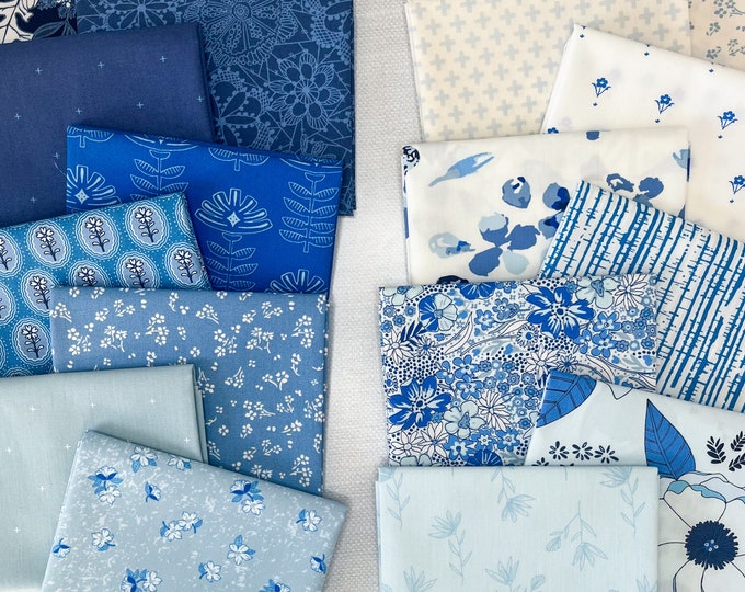 True Blue Fat Quarter Bundle, Art Gallery Fabrics, Quilting Cotton ...