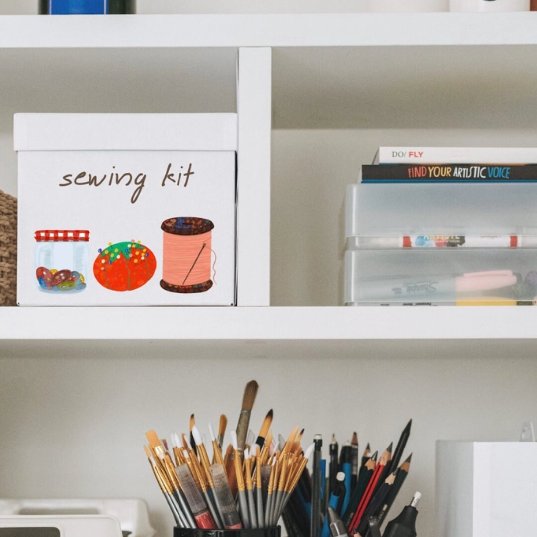 Pink Sewing Thread Sticker, Sewing Themed Sticker, Vinyl Waterproof ...