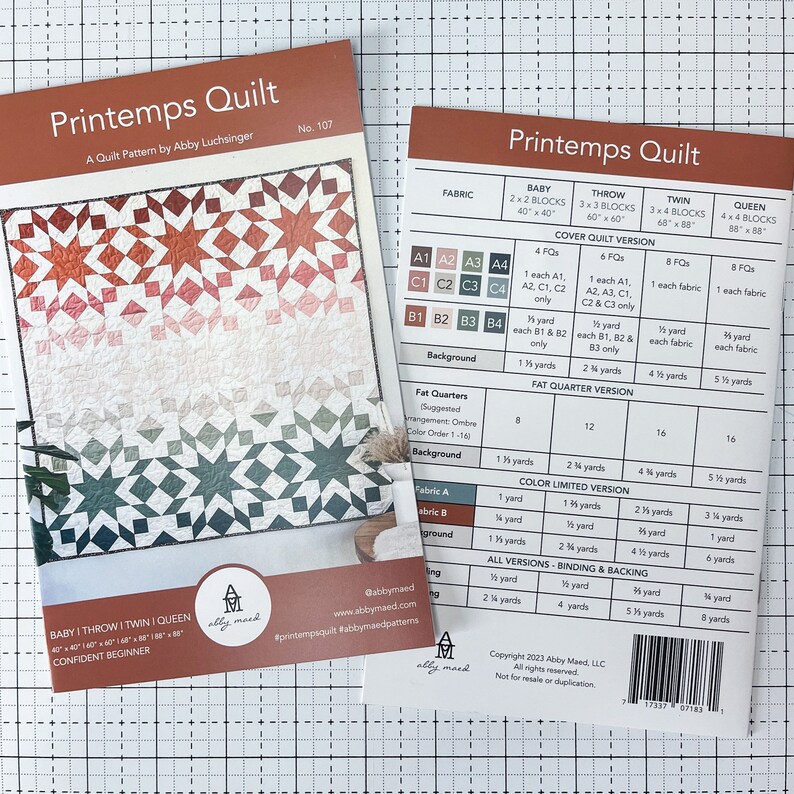 Printemps Quilt Pattern From Abby Maed Butterfly Quilt Fat - Etsy Printemps Quilt Pattern From Abby Maed Butterfly Quilt Fat - Etsy