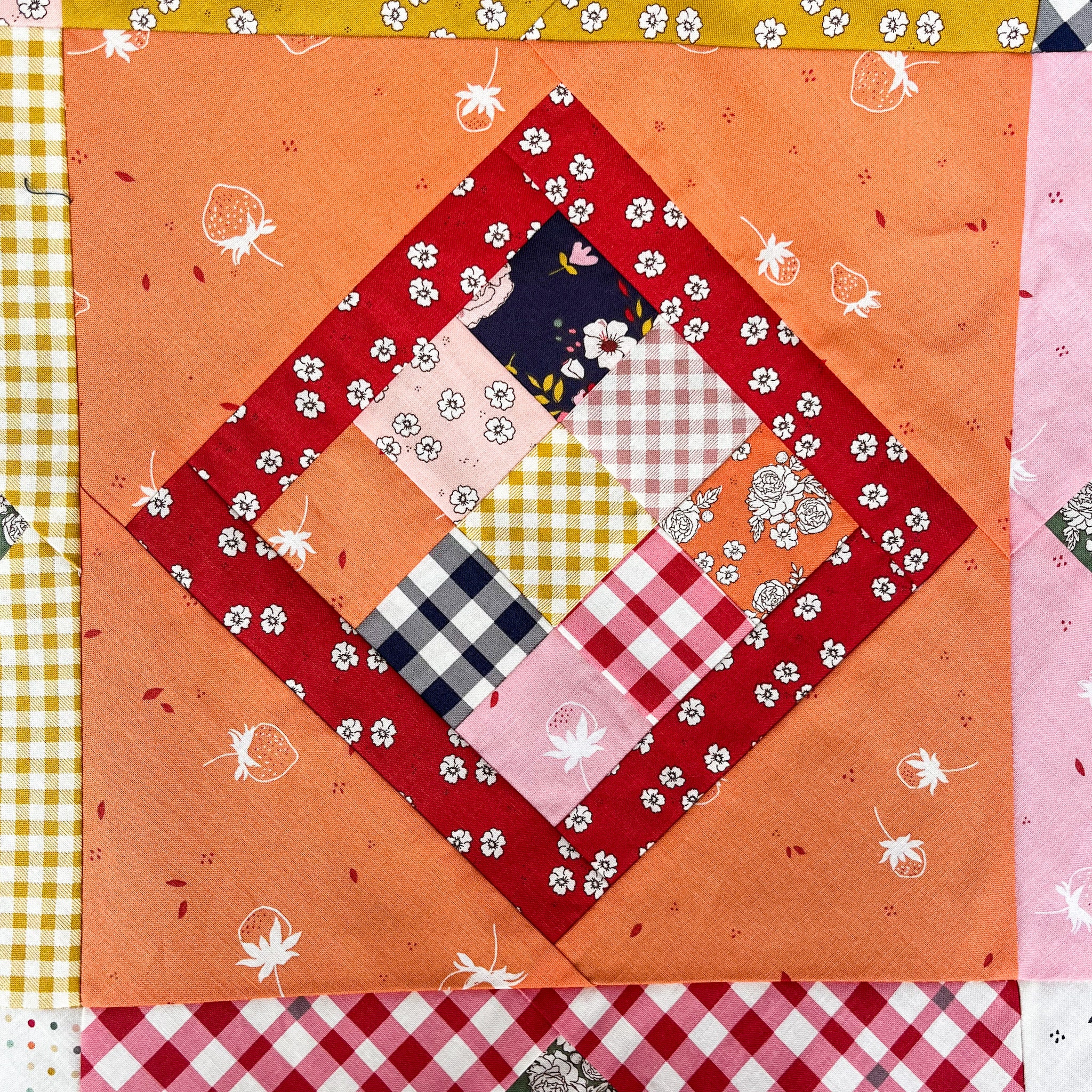 9 Patch Pivot Quilt Kit, Large Throw Quilt, Bloomberry Fat Quarter ...