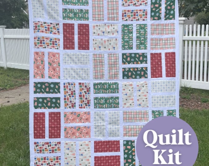 9 Patch Pivot Quilt Kit, Large Throw Quilt, Bloomberry Fat Quarter ...