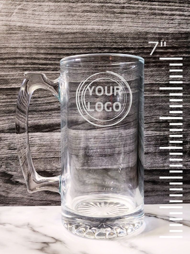 Custom Beer Mug Logo Beer Mug Etched Personalized Beer Mug - Etsy