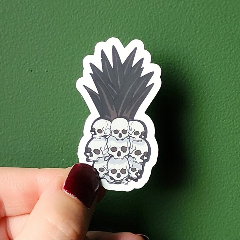 Matte Sticker Skull Pineapple Gothic Fruit Sticker - Etsy