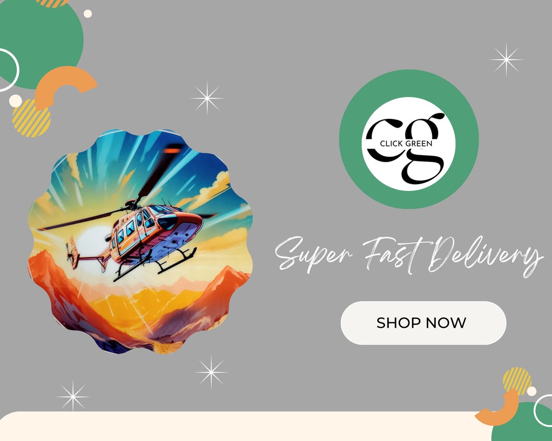 Click Green Helicopter Stickers Stickers Labels Electronics and ...