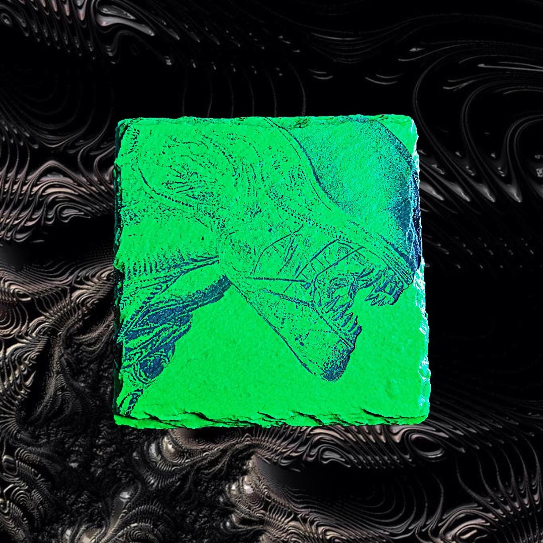 Alien Xenomorph green Slate Coaster - Etsy