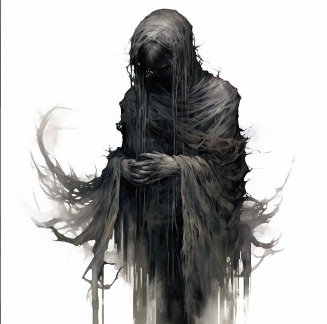 The Grim Reaper: A Painting of a Hooded Ghost - Etsy