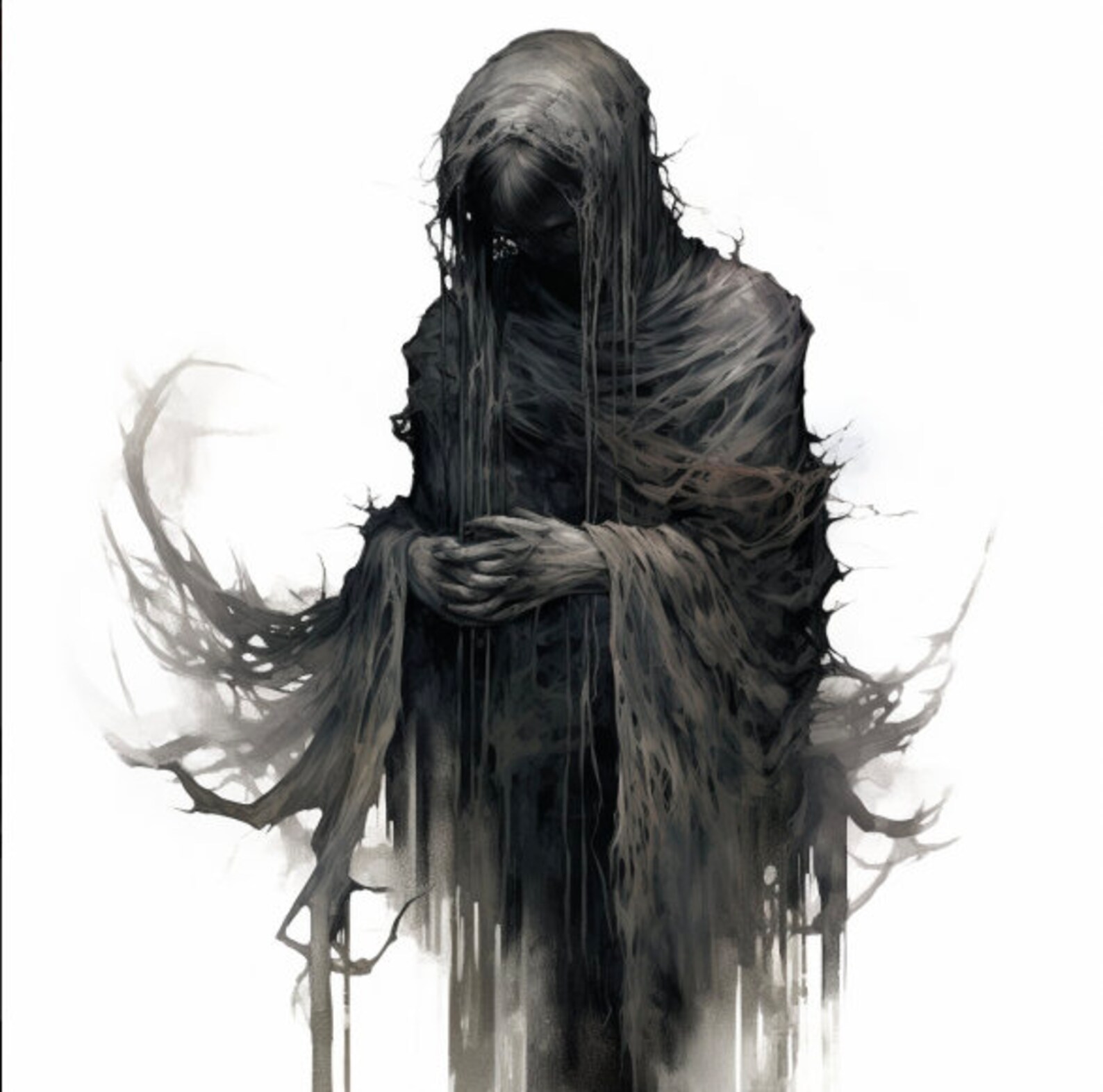 The Grim Reaper: A Painting of a Hooded Ghost - Etsy