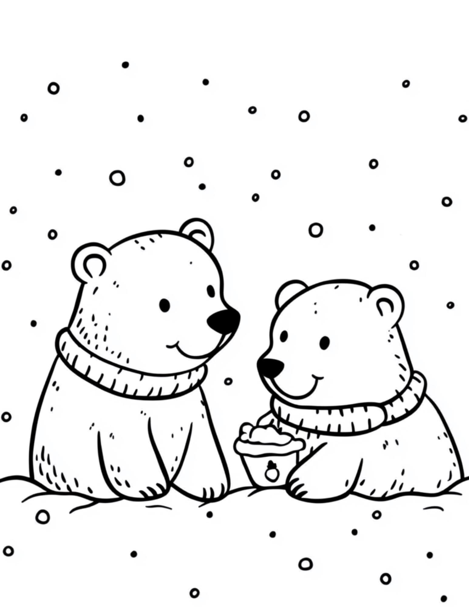 Kawaii Christmas Colouring Pages for Kids, Cute Colouring Pages, Kawaii ...