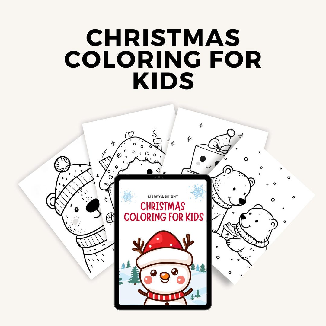 Kawaii Christmas Colouring Pages for Kids, Cute Colouring Pages, Kawaii ...